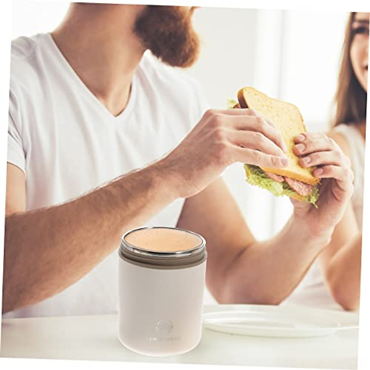 LIFKOME Sulated Soup Cup Handle Soup Mugs Lids Stainless Mug for Soup Microwave Soup Mug Lid Cereal to Go Bowl