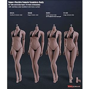 HiPlay TBLeague 1/6 Scale 12 inch Female Super Flexible Seamless Figure Body, Standard Body Type, Minature Collectible Action Figures (Suntan Skin, S12D)
