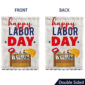 Hollyhorse Happy Labor Day Garden & Yard Flag - 12.5 x18 Inch Double Sided Vertical Outdoor Flag | Labor Day Decoration