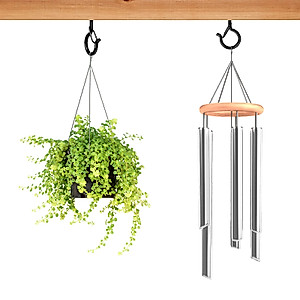 FSAH 36 PCS Q-Hanger Hooks with Safety Buckle, Windproof Screw Hooks for Outdoor String Lights Hanging Christmas Lights, Plants, with 1 Wing Nut Driver