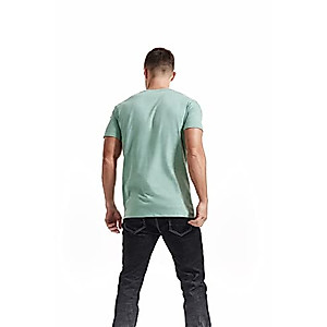 KLIEGOU Men's Crew Neck T Shirts - Casual Stylish Tees for Men 303 Light Green Large