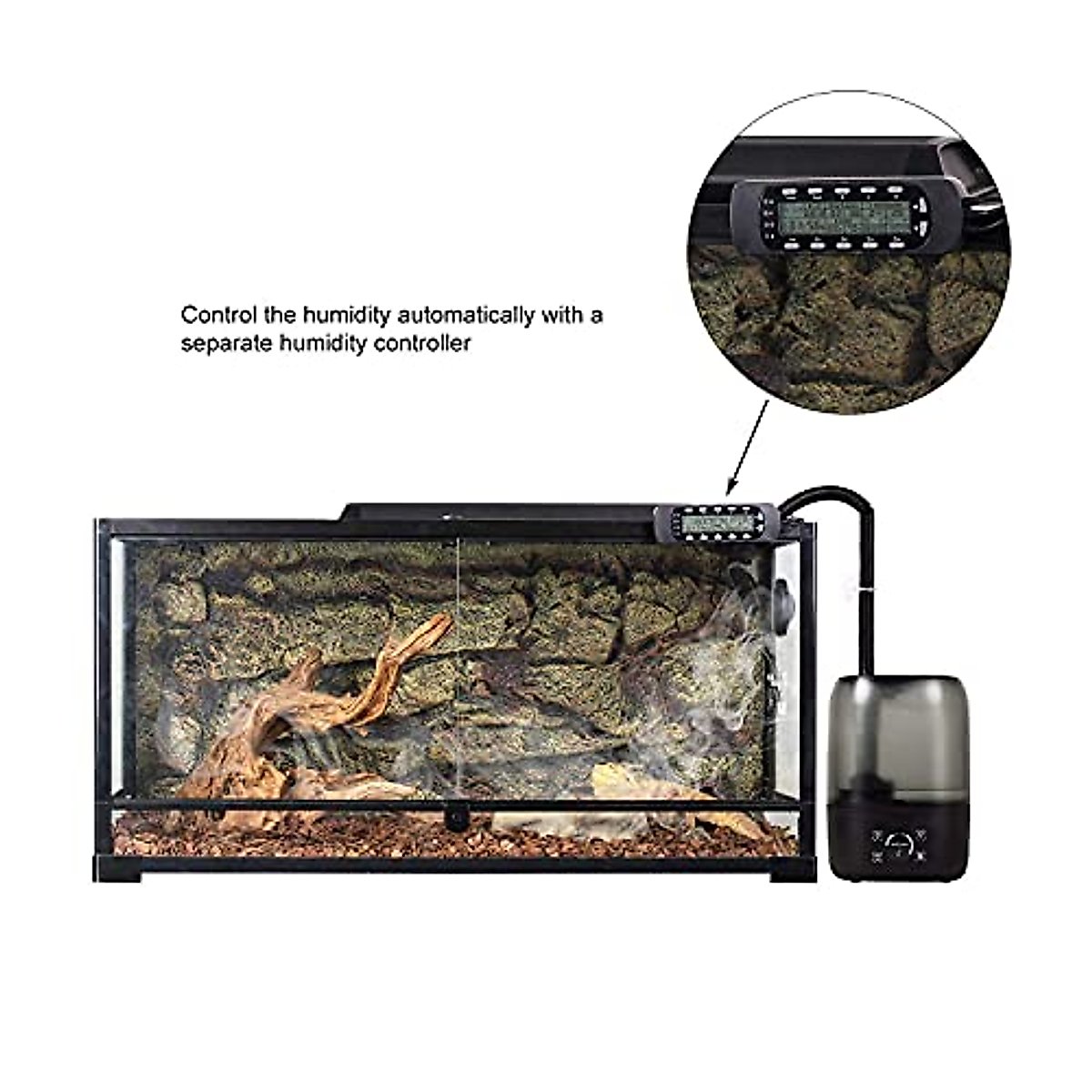 REPTI ZOO 4L Reptile Fogger Mister Tank Reptile Terrariums Humidifier Digital Tank Timing Terrarium Humidifier Smart Touch Screen Adjustable Fogger for Reptiles Amphibians Herps
