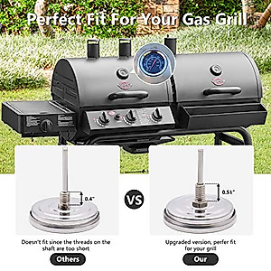 Yiming Grill Thermometer Temperature Gauge Replacement Parts for Chargriller 5050, 5650, Charbroil 463251414, 463250212, Temp Gauge Heat Indicator for Jenn-Air 720-0336, 720-0163 Grill Models.