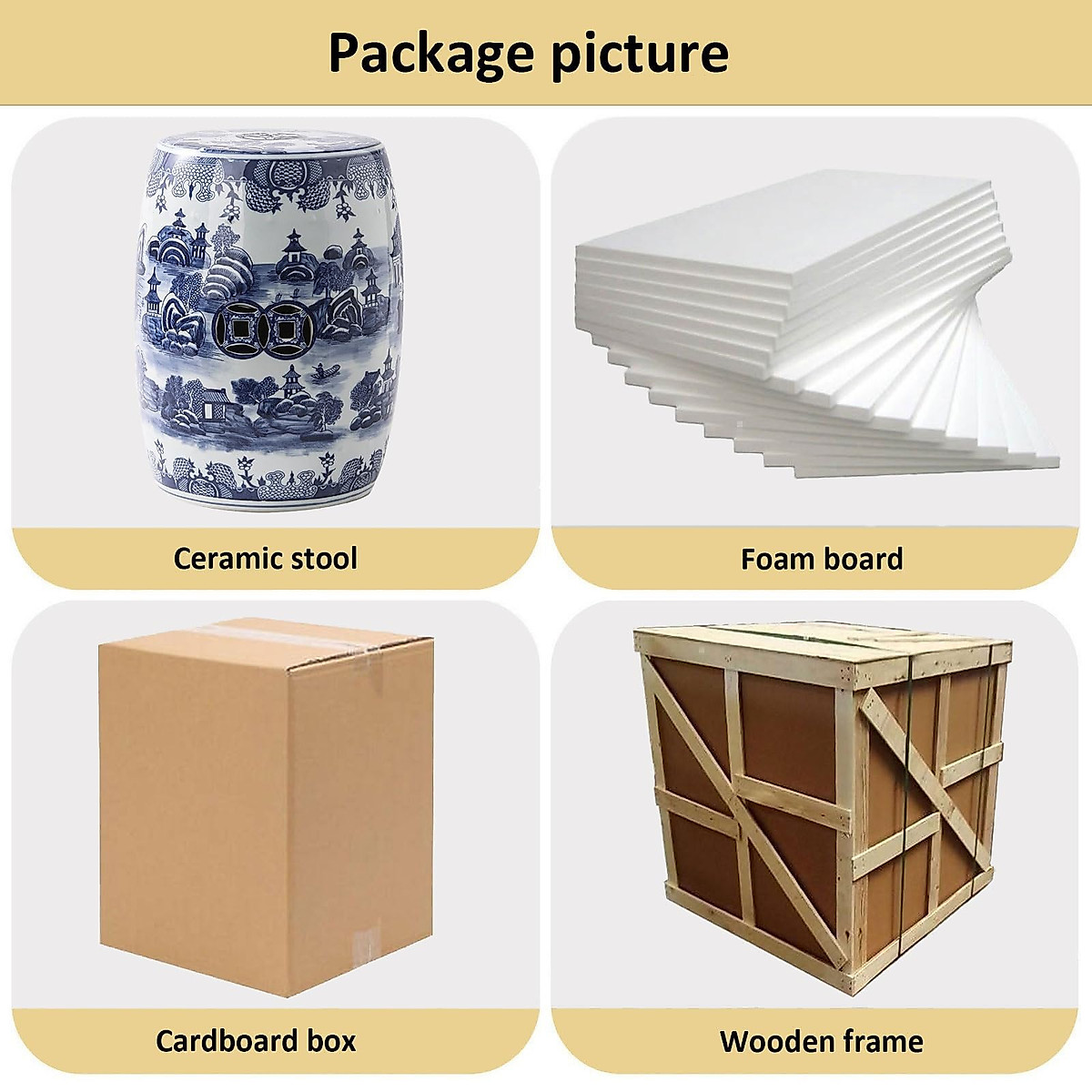 JENKEM Decorative Ceramic Garden Stool, Glazed Hollow Celadon Shoe-Changing Stool Drum Stool, Suitable for Outdoor Garden, Living Room, Terrace, Etc.