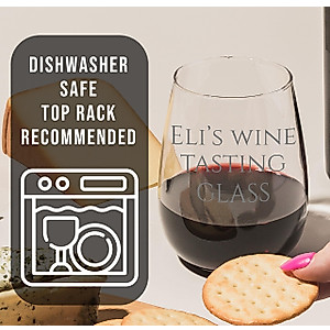 Personalized Etched 17oz Stemless Wine Glass Tumbler – Wine Gifts for Women - Unique Customized Gifts for Mother's Day – Custom Gifts for Wine Lover Gifts - Gifts for Her, Message, Your Text Here
