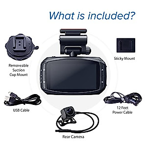 WheelWitness HD PRO Mark II Dash Cam – Premium Front & Rear Dash Cam - Sony Starvis - Super Capacitor - iOS Android App - 170° Super Wide Lens - Night Vision Dashboard Camera - for 12V Cars & Trucks…