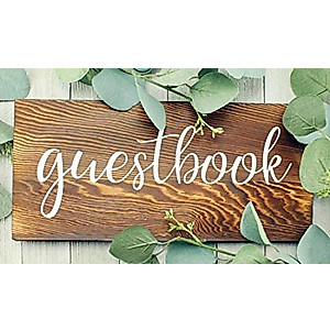 Darware Wooden Wedding Reception Signs (Set of 3, Brown); for Guests, Gifts, and Memorial