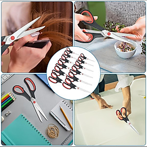 Scissors All Purpose for Office Heavy Duty, 8" Scissors Bulk Pack of 12 for Home Craft Sewing Fabric Supplies, High/Middle School Student Teacher Scissor,Right/Left Handed