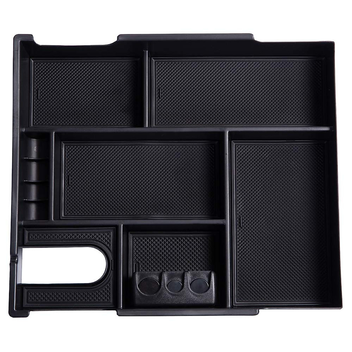 JDMCAR Compatible with Toyota Tundra Accessories 2014-2021 Center Console Organizer, Insert ABS Black Materials Tray, Armrest Secondary Storage Box - Full Tray