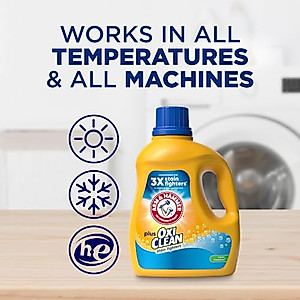 Arm & Hammer Plus OxiClean Clean Meadow, 77 Loads Liquid Laundry Detergent, 100.5 fl oz