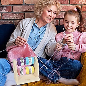 Olikraft Double Revolving Yarn Holder - Horizontal Yarn Spindle Feeder or Dispenser - Craft Supplies for Crochet and Knitting