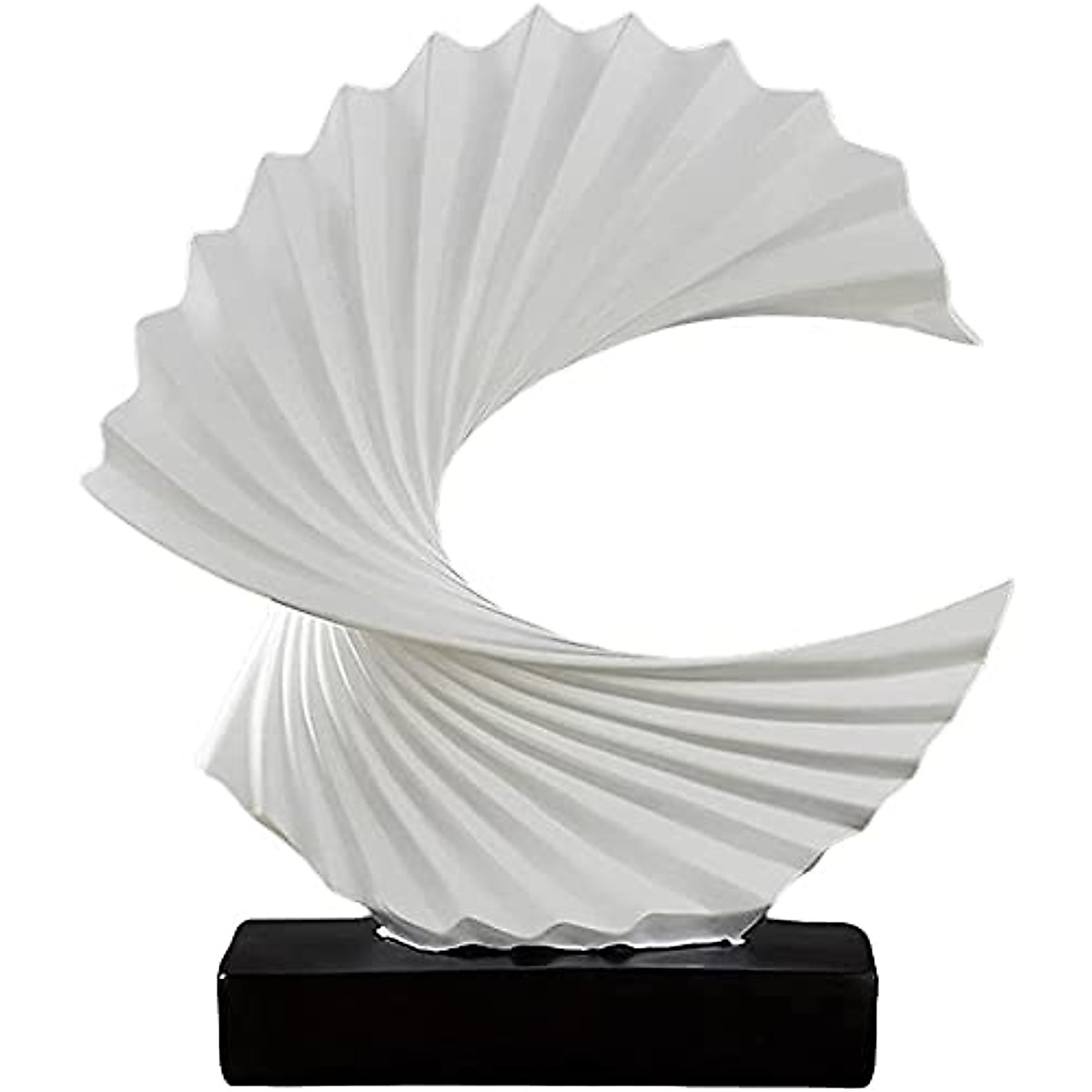 Resin Crafts Art Ornament Abstract Figurines Sculpture Desk Table Statue for Home Bedroom Living Room Garden Office - White