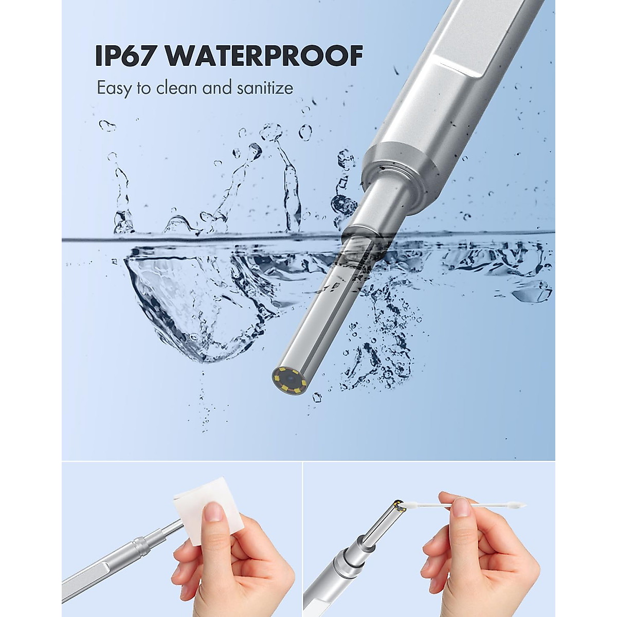 Anykit Ear Wax Removal Tool, Ultra Clear View Ear Scope with LED Lights for Ear Cleaning, Ear Cleaner Camera Otoscope with Ear Spoon & Specula for Phone & Tablet