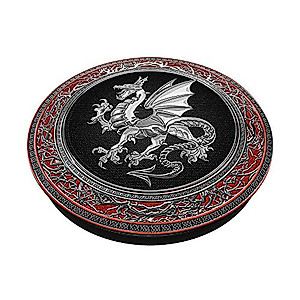 Viking Dragon Silver Chinese Dragons Mythology Fantasy PopSockets PopGrip: Swappable Grip for Phones & Tablets