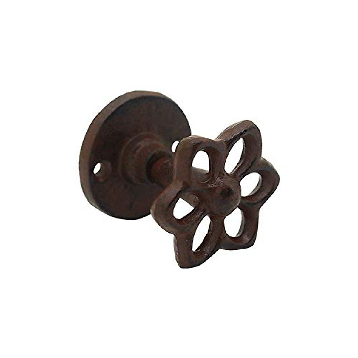Parisloft Retro Cast Iron Single Hook - Rustic Wall Mounted Metal Hook for Coat, Key, Hat, Towel- Antique Brown - Set of 3