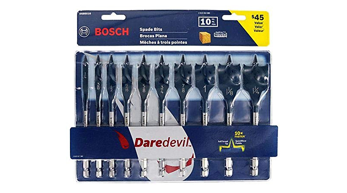 BOSCH DSB5010 10-Piece Spade Bit Set for Effortless Drilling