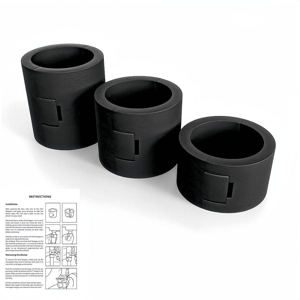 Splendshop Sinking Office Chair Repair Kit 3 Pcs Multiple Lengths Parts Easy to Install Universal Fit