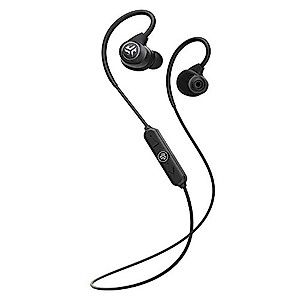 JLab Epic Sport2 Wireless Earbuds | Black | Active Lifestyle 20+ Hour Battery Life | Bluetooth 5 | IP66 Sweatproof | Built in Microphones | Noise Isolation | Extra Gel Tips & Cush Fins