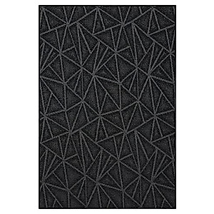 Furnish my Place Modern Indoor/Outdoor Commercial Black Rug, Modern Area Rug, Home Decor Mat, Commercial Rug for Living Room, Kids, Wedding, Made in USA -4' x 6' Rectangle