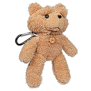 Joyleop Plush Bear Case for Airpods 1/2, Stuffed Animal Soft Fluffy Furry Fur Fuzzy Cute Cartoon Fun Funny 3D Design Kids Girls Boys Cover, Kawaii Cool Character Unique Air pods Cases for Airpod 1&2