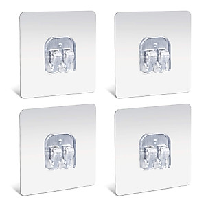 YeeBeny Corner Shower Caddy Adhesive Sticker Hooks for Shower Caddy Basket Bathroom Shelf Compatible with KINCMAX，SMARTAKE, JOMARTO, Flowmist, Nieifi, HapiRm, Odesign, Lovelers (Silver, 4 Pack)