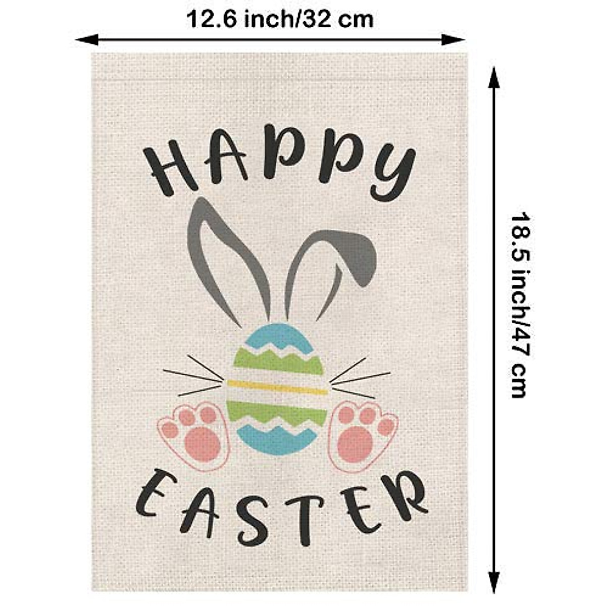 Happy Easter Bunny Egg Garden Flag Double Sided Burlap Yard Outdoor Decor Spring Summer Holiday Decorations 12.5 x 18 Inch
