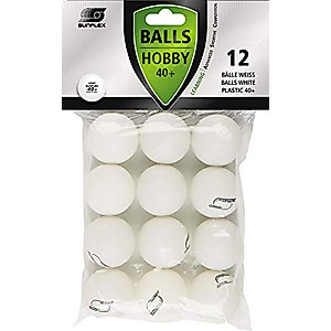 Sunflex Hobby Table Tennis Balls Pack of 12 Ping Pong Balls - Plastic 40+ Table Tennis Recreational Training Balls - Available in Two Colors - White and Orange