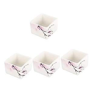 YARNOW 4pcs Ceramic Quartet Gu White Soup Bowls Suit Salad Mixing Bowls Trifle Bowls Chip and Dip Serving Set Ice Cream Bowl Square Bowls Ceramic Bowl Set Bowls Set Ceramics Cute