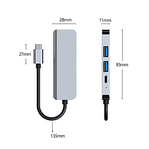 USB C Hub, BEST CABLE 4-in-1 USB C Hub Adapter USB C to HDMI 4K,100W Power Delivery , USB 3.0, USB 2.0, Compatible with MacBook Pro 2016-2020/Air 2018-2020...More