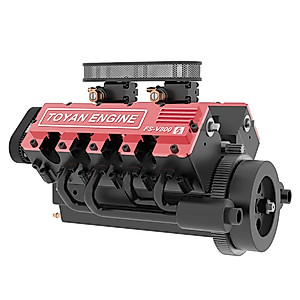 ZUSTER V8 Engine Model TOYAN HOWIN FS-V800G 1:10 V8 28cc 8 Cylinder 4 Stroke Simulation DIY Assembly Water-Cooled Science Education Engine Model for RC Car Boat