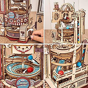Rowood 3D Puzzles for Adults, Marble Run Wooden Model Kits for Adults, DIY STEM Mechanical Building Set, Birthday for Teens Boys Age 14+ - Chocolate Factory