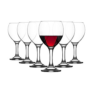 SECEN LONDON Wine Glass 6 PCS, 365 cc, Venezia Collection, 365 CC, Glasses Drinking Wedding Gift Set,Small Wine Glasses, Sturdy Wine Glasses, Perfect for Home,Parties and Restaurants