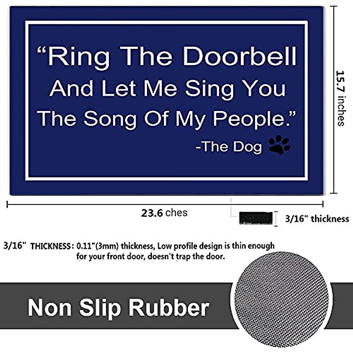 Let Me Sing You The Song of My People Doormat Non Slip Door Mats Thin Home Carpets for Front Door Kitchen Bedroom Garden, 23.6" x 15.7"