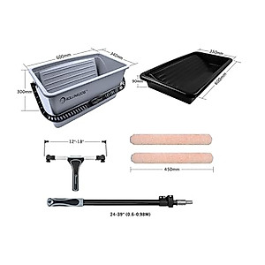 ROLLINGDOG 20PC 18 Inch Paint Roller Kit - 18 Inch Paint Roller Frame,2 to 3.2 Ft Extension Pole,Paint Bucket with Liners,18 Inch Microfiber Paint Roller Sleeves(Pack of 2),4 Inch Roller Covers