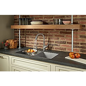 Pfister Tamera Kitchen Faucet with Pull Down Sprayer and Soap Dispenser, Single Handle, High Arc, Stainless Steel Finish, F5297TAS