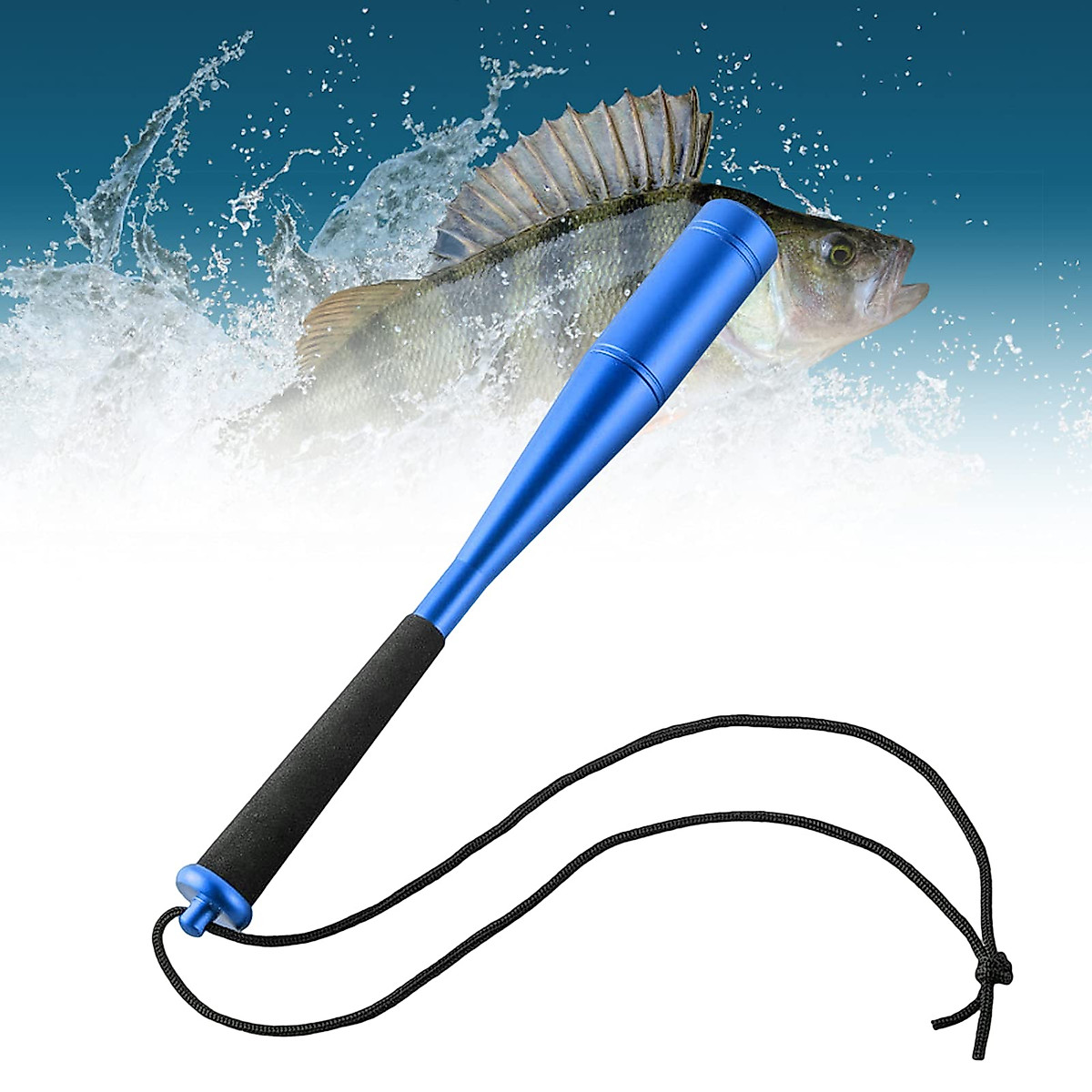 owhelmlqff Fishing Priest Fish Whacker Hammer Stick Accessories Wear-Resistant for Fisherman Black