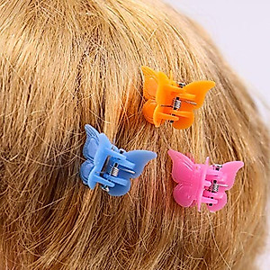 WEFOO 100 Pack Butterfly Hair Clips for Girls and Women, Beautiful Bulk Small Mini Butterfly Hair Clips, Assorted Color