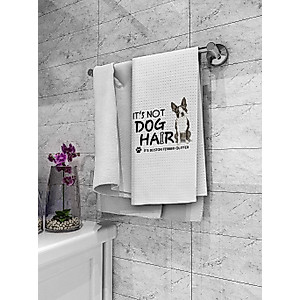 Dibor It’s Not Dog Hair It’s Boston Terrier Glitter Kitchen Towels Dish Towels Dishcloth,Funny Dog Decorative Absorbent Drying Cloth Hand Towels Tea Towels for Bathroom Kitchen,Dog Lovers Gifts