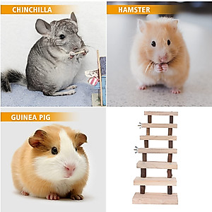 Chinchilla Climbing Platform Wooden Hamster Ladder Steps Stair Climbing Toys Playground Toy Chewing Toys for Small Animals Sugar Glider Chinchilla Guinea- Pigs Squirrel Jumping Platform