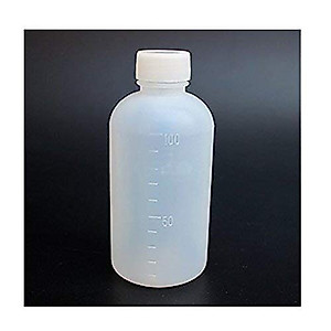 3PCS 100ML 3.4OZ White Empty Plastic Bottles with Screw Cap and Scale Solution Pills Potion Tablet Storage Holder Sealed Jar Refillable Durable Container Pot for Laboratory Household