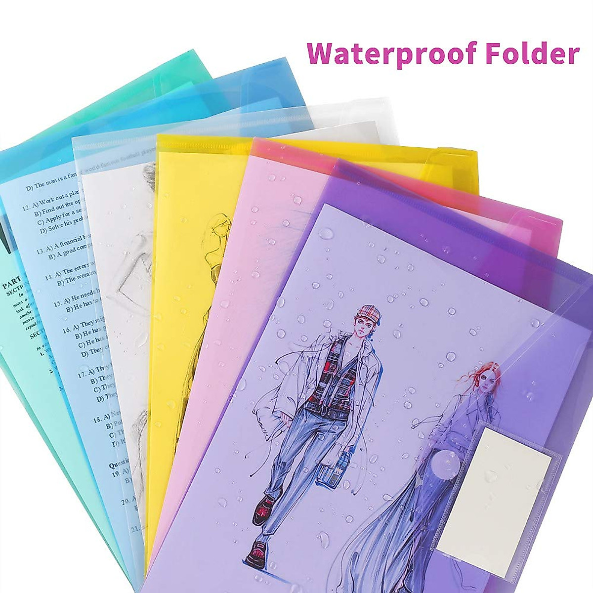 OUTYLTS 11 Pack Plastic File Envelopes - Durable, Color-Coded Document ...