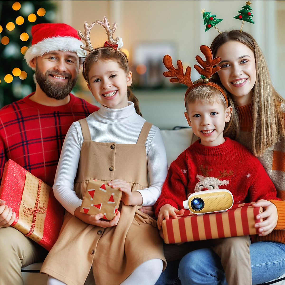 Mini Projector, ARTSEA Full HD 1080P 7000L Portable Projector for Outdoor Movie, LED Pico Video Projector for Home Theater, Phone Projector Compatible with HDMI, USB, TV Stick, Laptop, iOS and Android