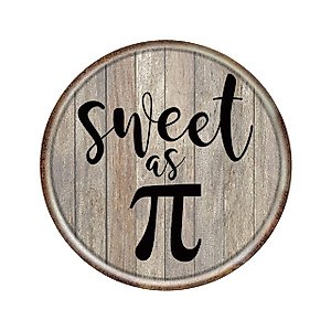 Retro New Metal Tin Sign Round Signs Pi Day - Wreath 3.14 March 14th Happy Math Sign Greek Symbol Science Geek Sweet As Pie Wall Decor Tin Signs Metal Art Poster Man Cave Bar 12 Inch Diameter