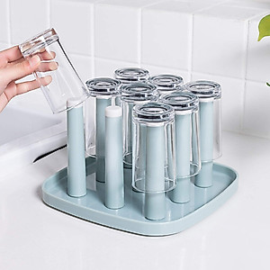 Cup Drying Rack Coffee Mug Tea Cup Drinking Glass Drying Drain Rack Holder Organizer, 9 Cups Drying Holder Rack, for Home Kitchen Bar