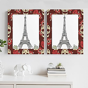 POFATO Skulls Red Rose11x14 Picture Frame Wood Photo Frame for Tabletop Display Wall Mount Picture Frame Display 11 x 14 Inch Photo Wall Decor Home Gift Frames