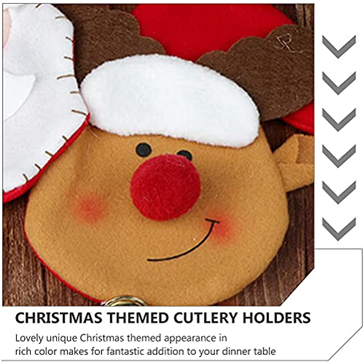 4pcs Christmas Themed Cutlery Holders Exquisite Cutlery Bags Desktop Decors Decor for Celebration Party