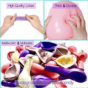 ANGSKALSA Balloon Garland Arch Kit - 167Pcs Baby Shower Decorations for Girl with Butterfly Stickers, Pink Purple White Gold Confetti Balloons for Birthday Party Bridal Shower Wedding Decorations