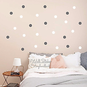 80pieces/ Set 4.8cm Polka dot Wall Sticker -Easy Peal & Stick- Environmental Removable Kids Nursery Room Decor Decal Sticker (White)