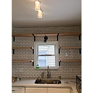 Shelf Brackets12 Inch Lip Brackets for Shelves, Industrial Forged Steel Floating Shelf Bracket, Handcrafted Forged Heavy Duty Rustic Black Shelf Brackets, Raw Metal/Steel Floating Shelf 6 Pack（11.25“）