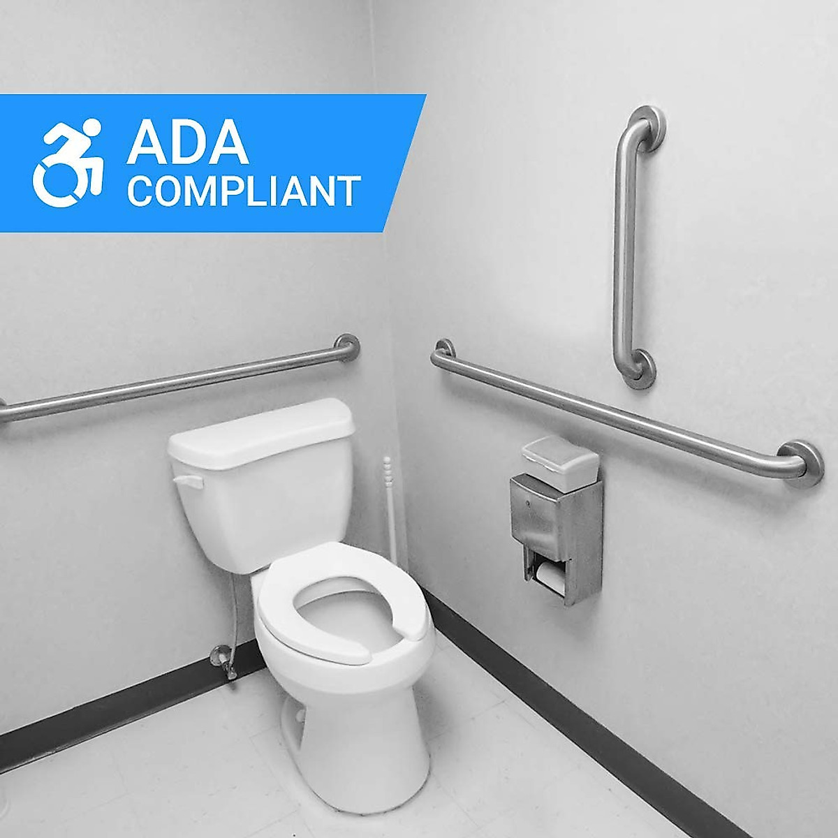 Prestige Grab Bar Bundle for Commercial and Residential Restrooms- 1.5" Diameter - 18", 36", 42" - ADA Compliance - Pack of 3